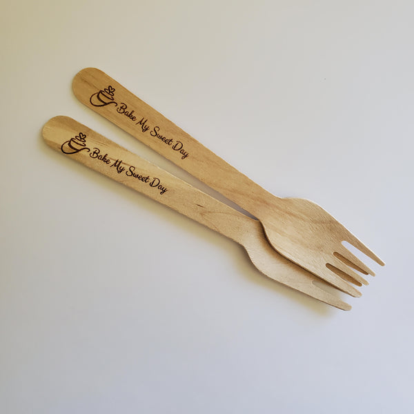Laser Engraved Wooden Forks – BAKE MY SWEET DAY